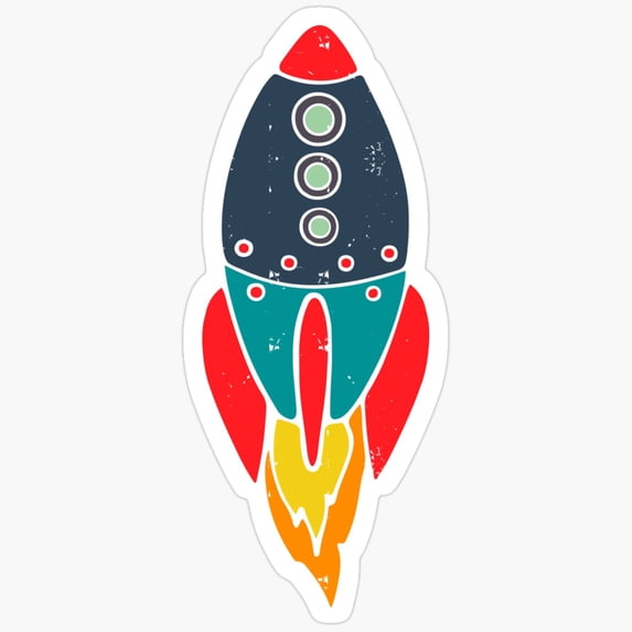 KIRAKIRA Space Rocket Sticker. Gift For You - Decorate Laptops, Water ...