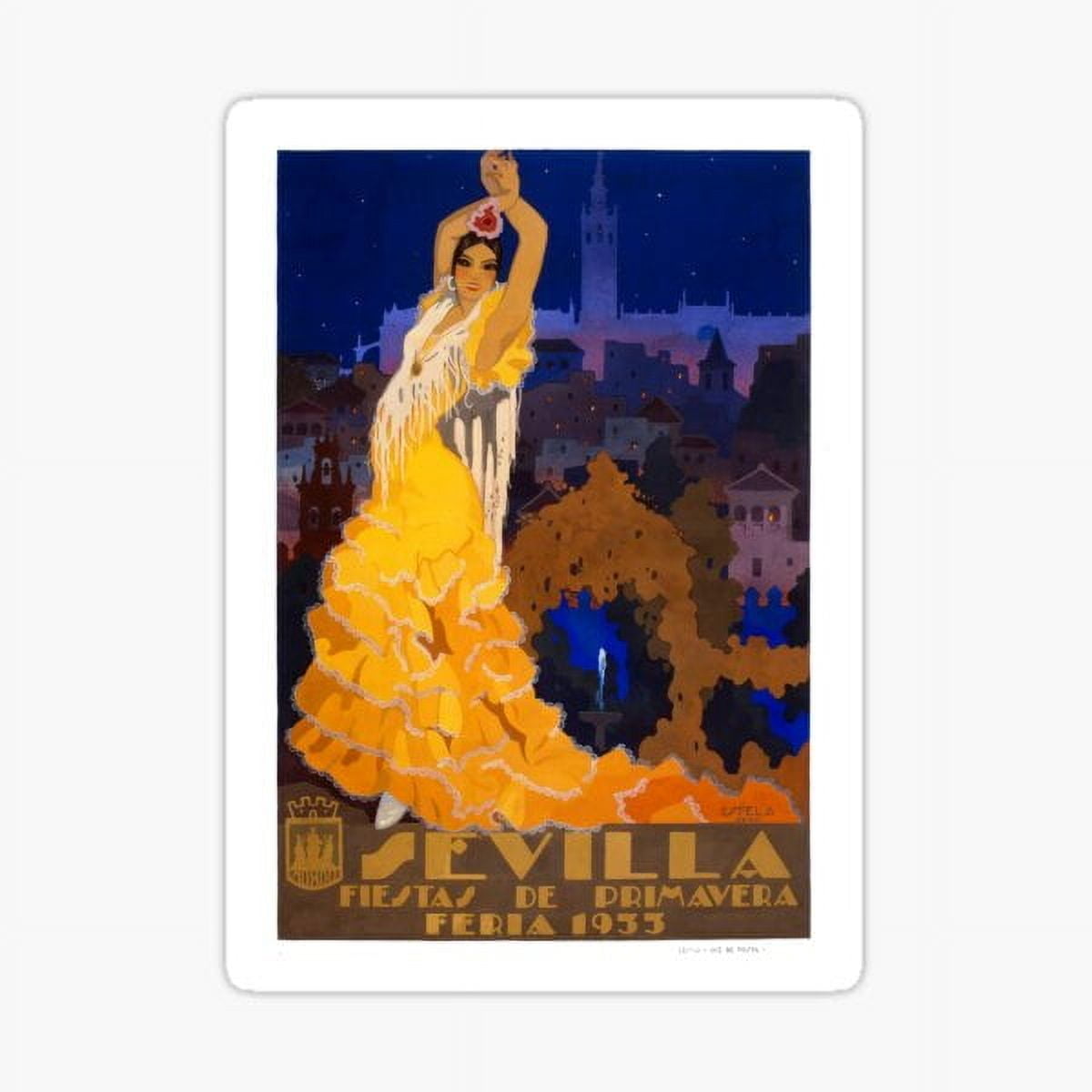 KIRAKIRA Spain 1933 Seville April Fair Travel Sticker - Walmart.com