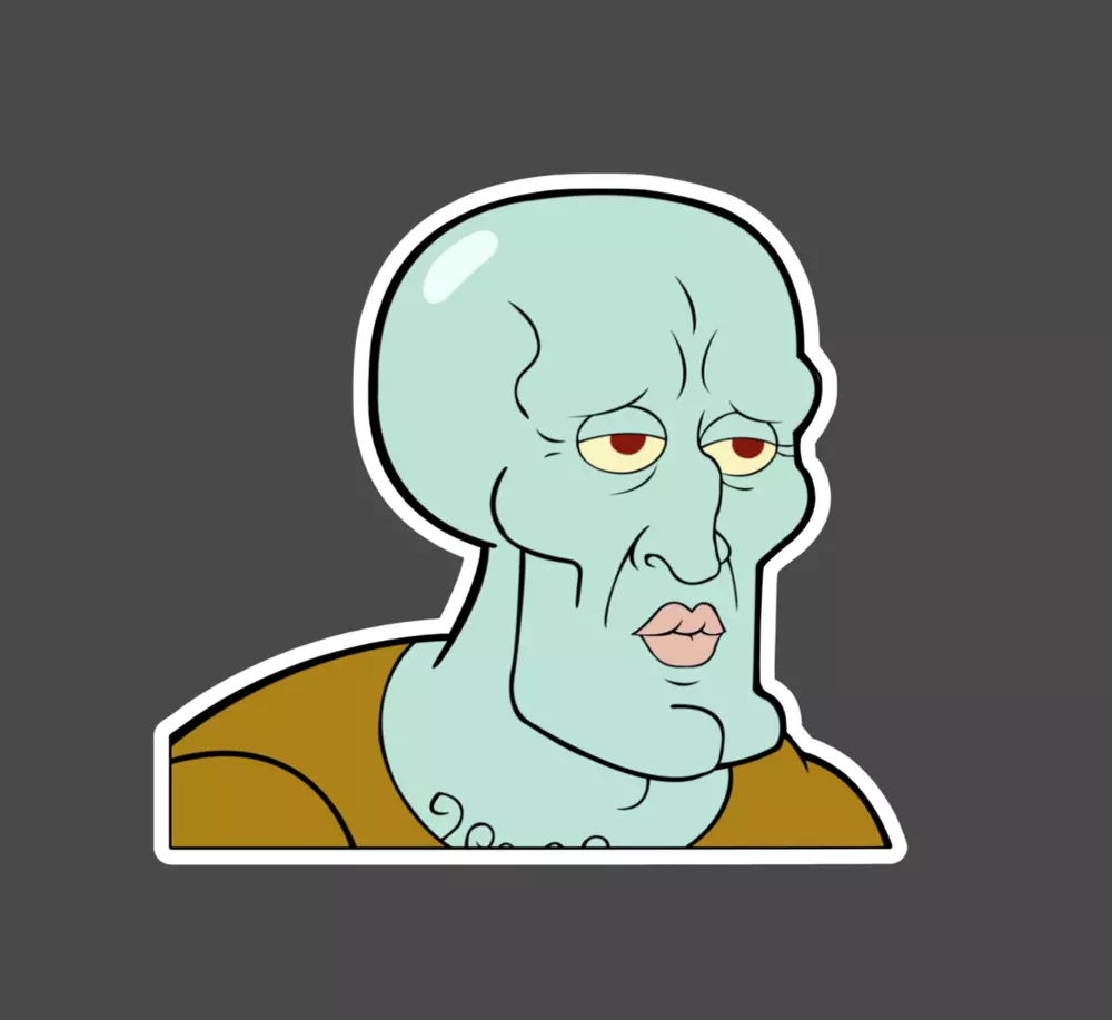 KIRAKIRA SpongeBob SquarePants Squidward Sticker - Walmart.com
