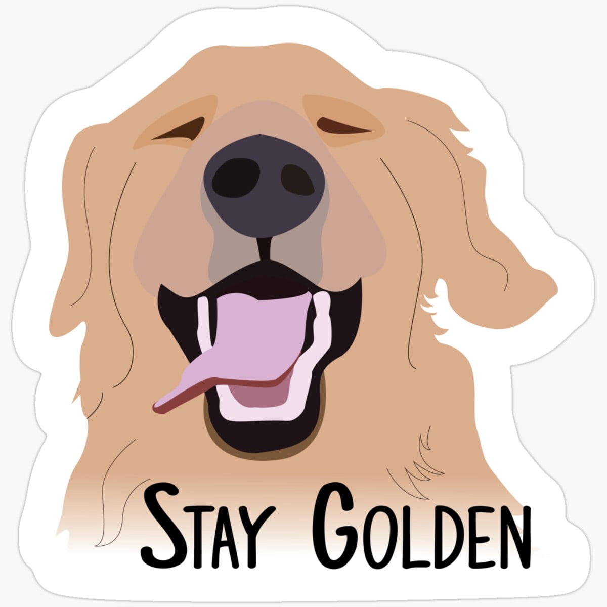 KIRAKIRA Stay Golden Retriever Sticker. Gift For You - Decorate Laptops ...