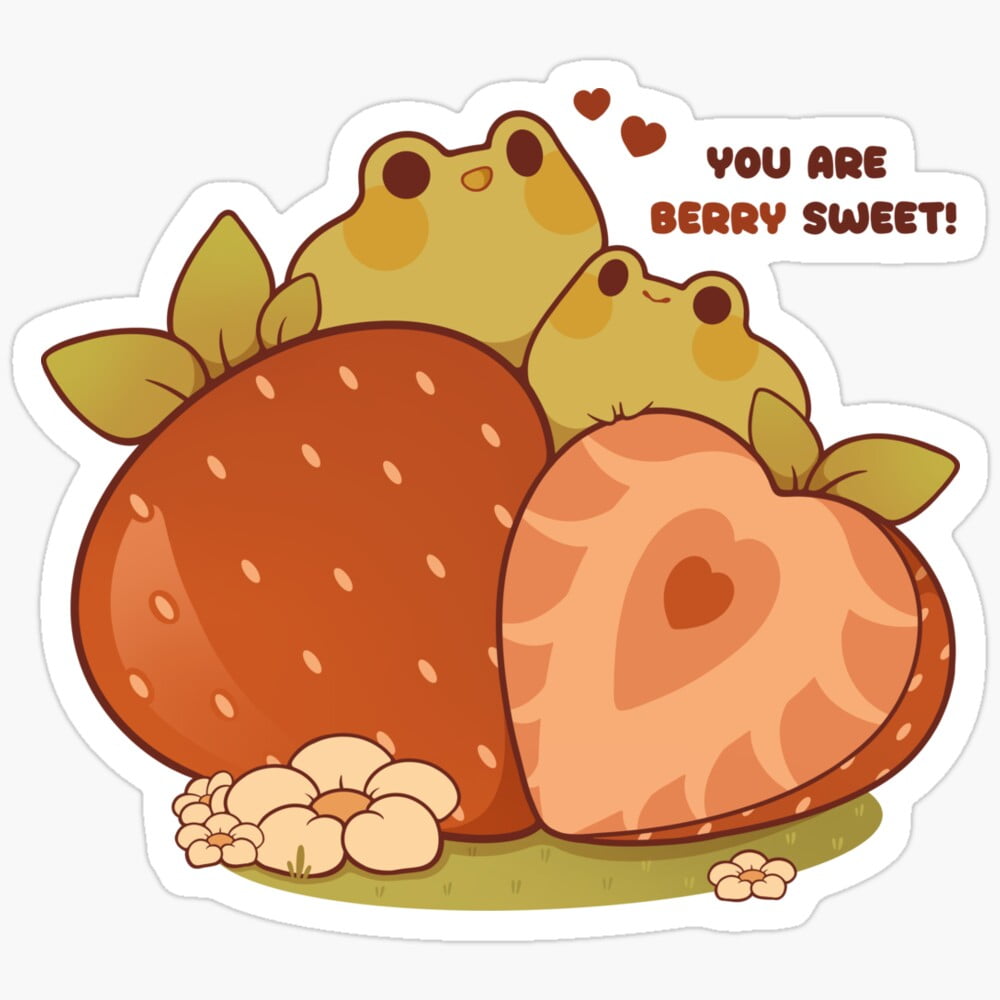 KIRAKIRA Sweet strawberry frogs Sticker. Single, trio, or squad — Collect them all! - Walmart.com