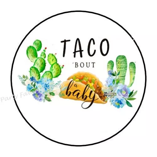 KIRAKIRA TACO BOUT A BABY SHOWER BOY BLUE ENVELOPE SEALS LABELS PARTY ...