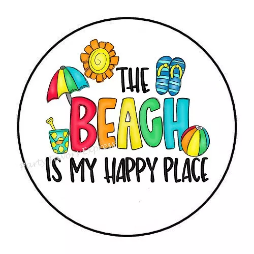 KIRAKIRA THE BEACH IS MY HAPPY PLACE STICKERS PARTY FAVORS - Walmart.com
