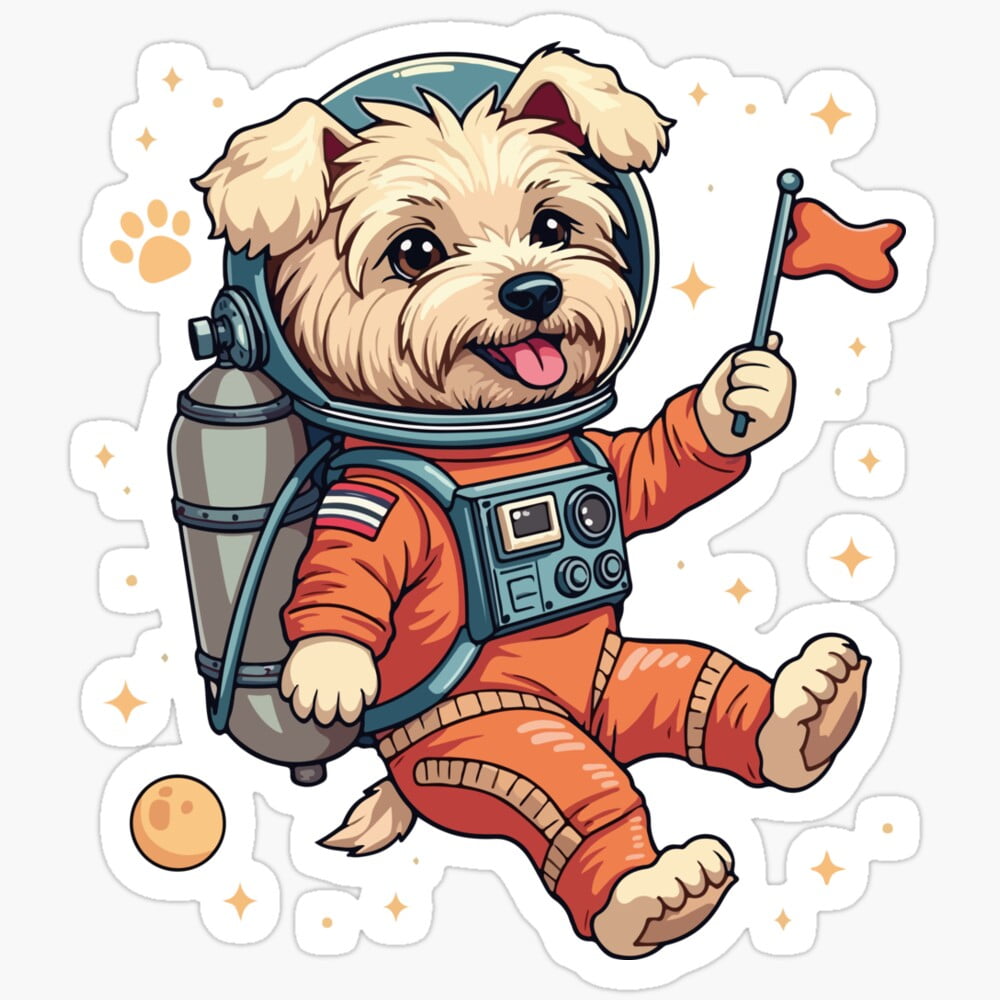 KIRAKIRA Tan Maltese-"Maltese in Space" Sticker, Decorate laptops ...