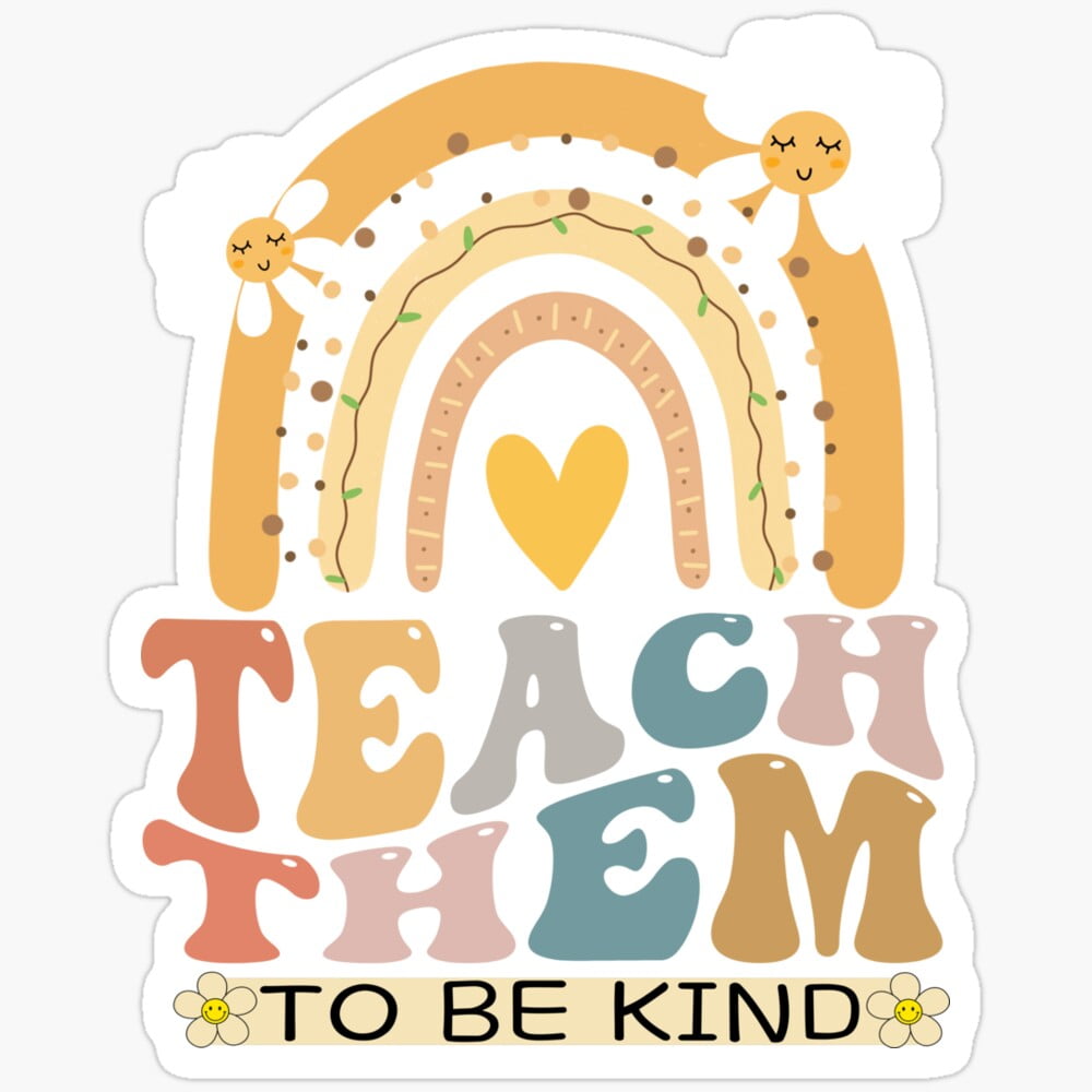 KIRAKIRA Teach Them To Be Kind Groovy Back To School Teacher Student ...