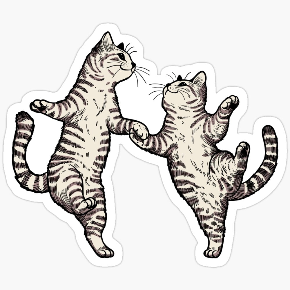 KIRAKIRA The Dancing Tabby Cats Sticker. Single, trio, or squad — Collect them all! - Walmart.com