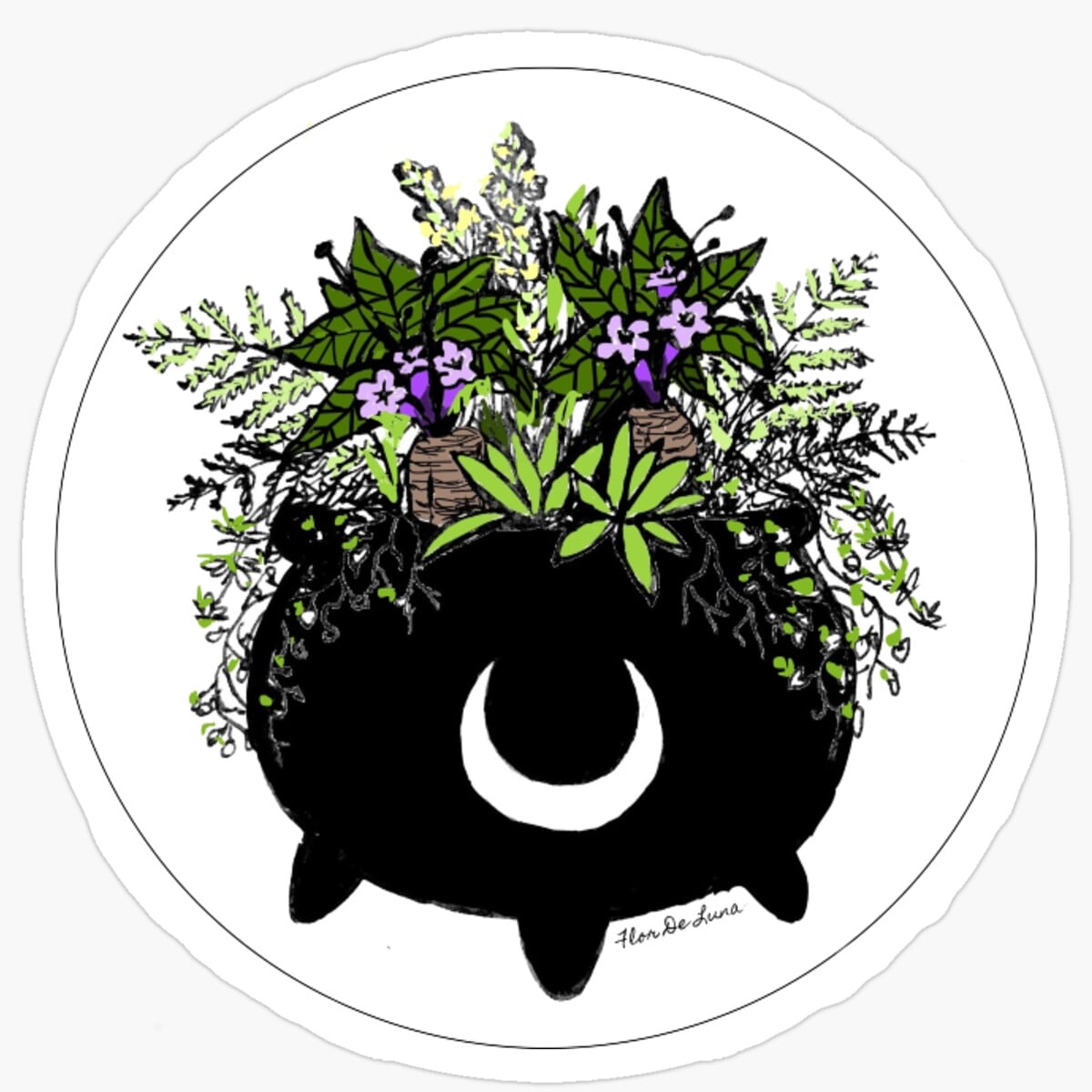 KIRAKIRA The Green Witch'S Cauldron Sticker. Gift For You - Decorate ...