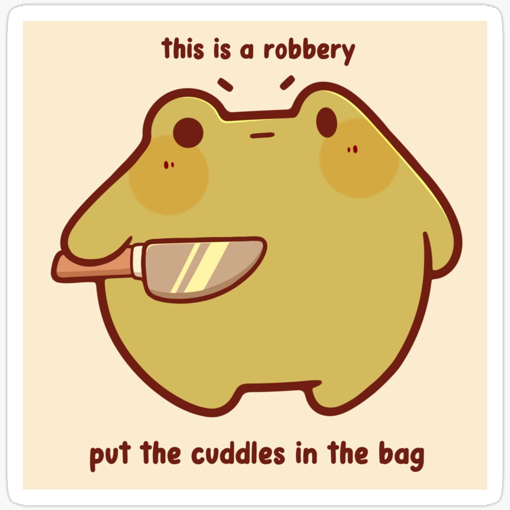 KIRAKIRA This is a robbery, put the cuddles in the bag Sticker. Single ...