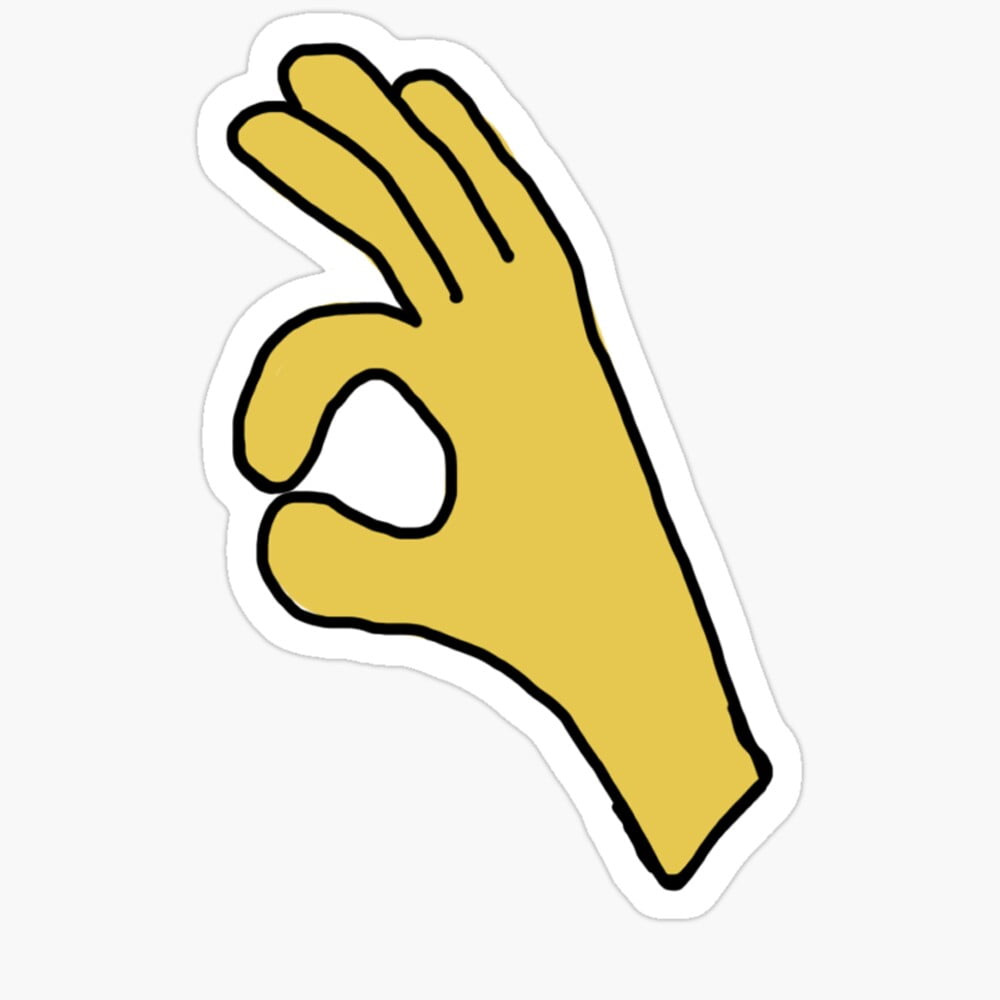 KIRAKIRA Three Finger OK Hand (punch) Sticker, Decorate laptops, water ...
