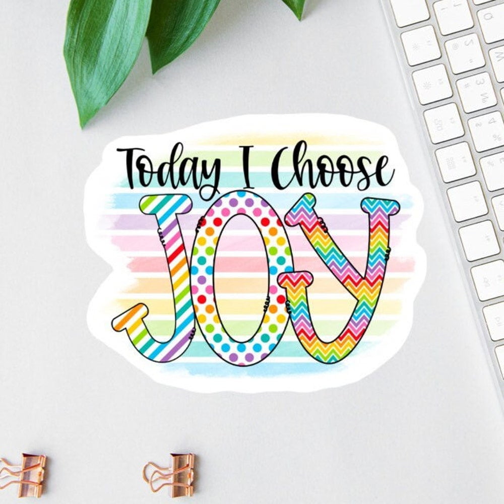 KIRAKIRA Today I Choose Joy Sticker, Affirmation Stickers, Clear Laptop ...