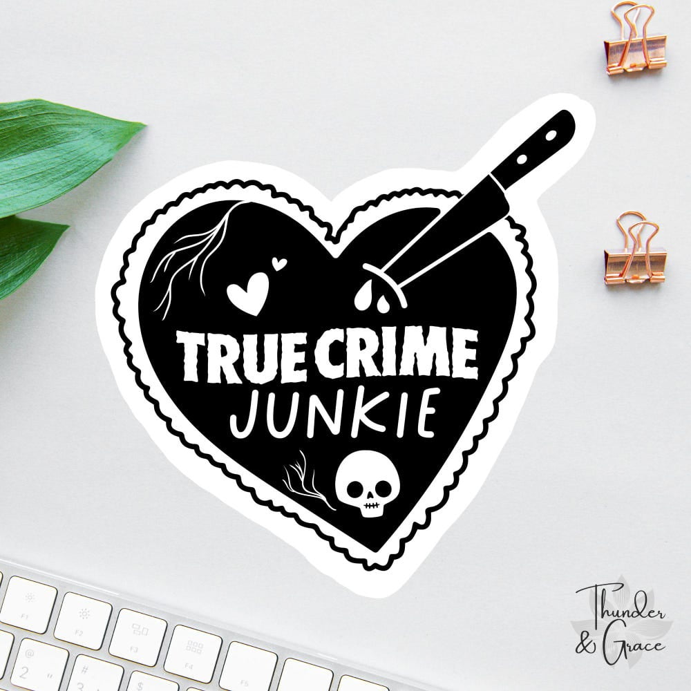 KIRAKIRA True Crime Junkie Sticker or Magnet, Bookish Sticker, True ...