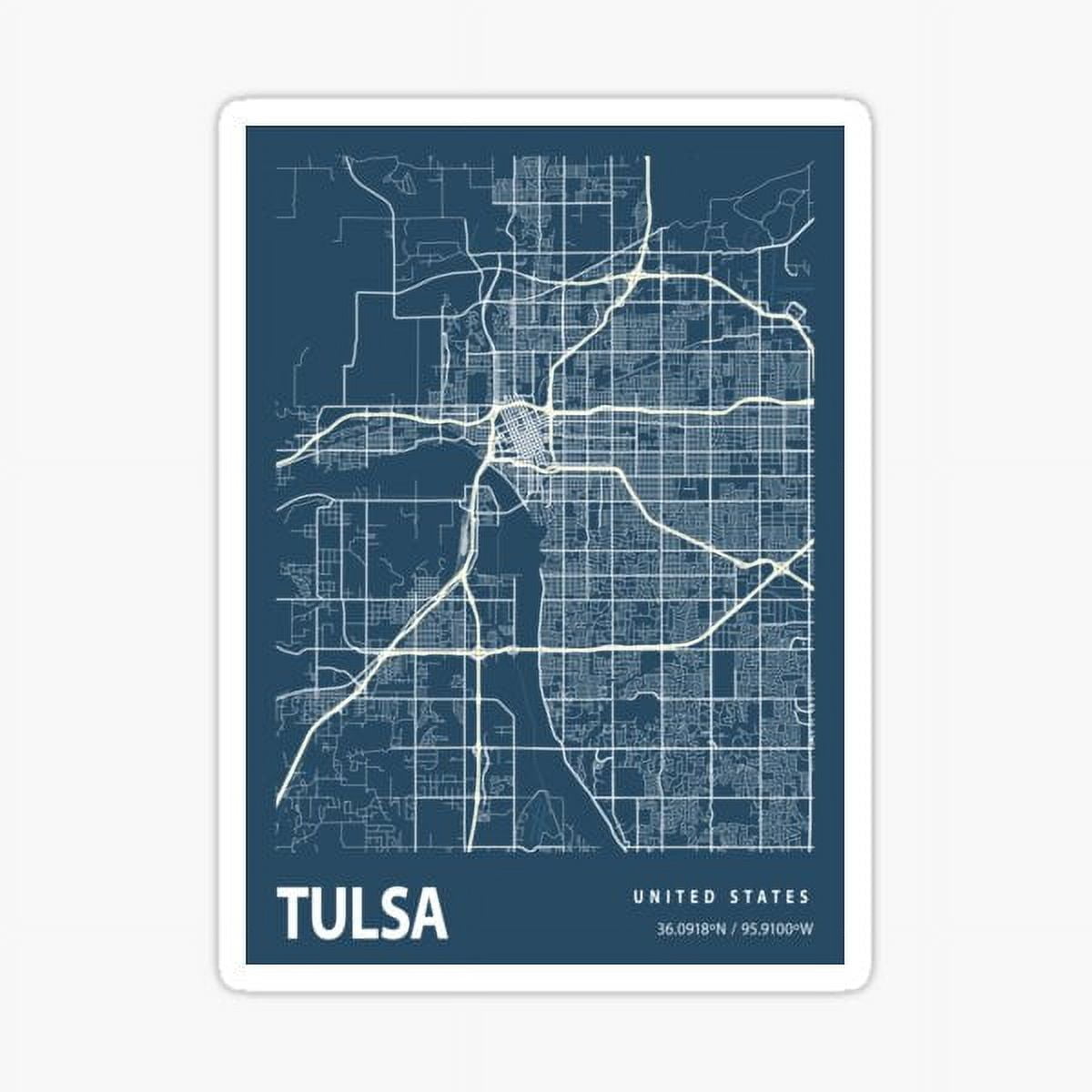 KIRAKIRA Tulsa Blueprint City Map Sticker - Walmart.com