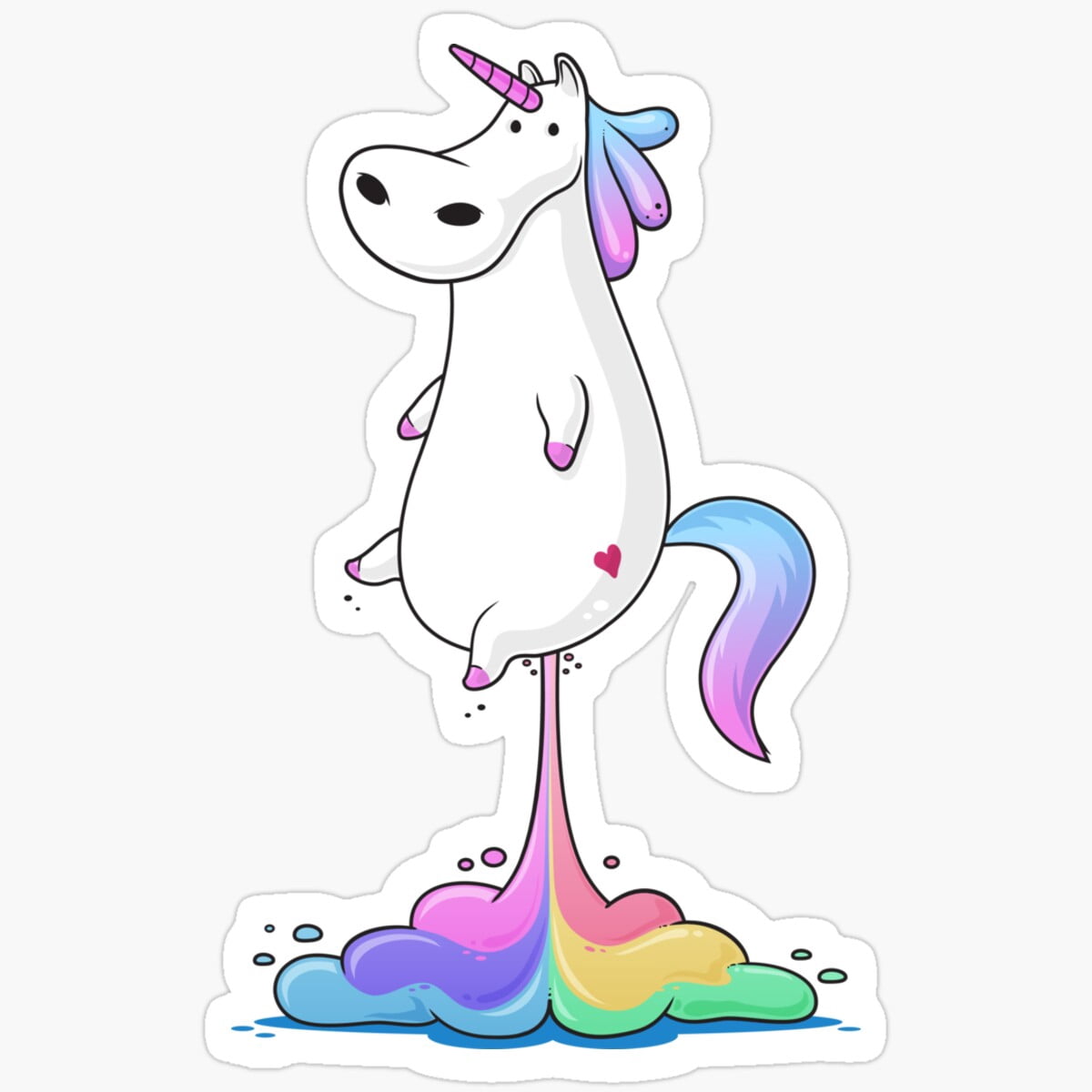 KIRAKIRA Unicorn Fart Sticker. Gift For You - Decorate Laptops, Water ...