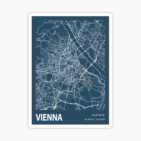 KIRAKIRA Vienna Blueprint City Map Sticker - Walmart.com
