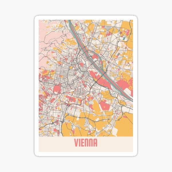 KIRAKIRA Vienna City Map Chalk Retro City Map Sticker - Walmart.com
