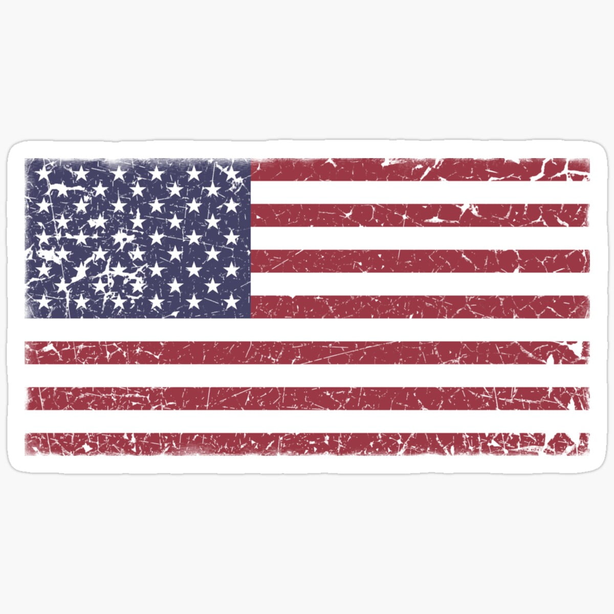 KIRAKIRA Vintage Look Stars And Stripes American Flag Sticker. Gift For ...