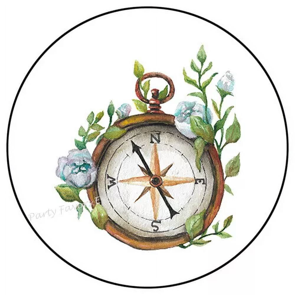 KIRAKIRA WATERCOLOR COMPASS TRAVEL STICKERS PARTY FAVORS - Walmart.com