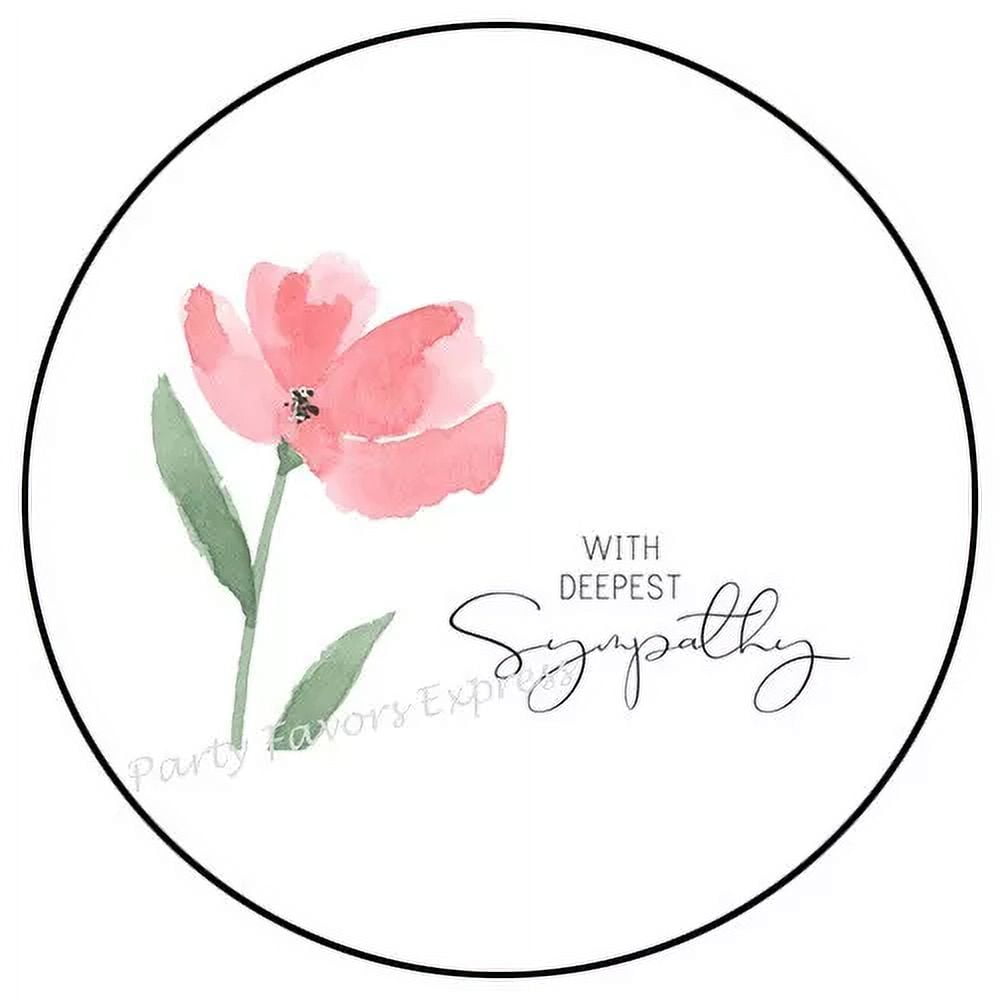 KIRAKIRA WITH DEEPEST SYMPATHY PINK FLOWER STICKERS PARTY FAVORS ...