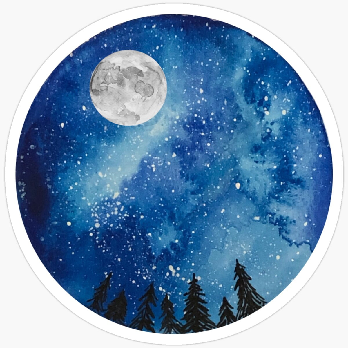 KIRAKIRA Watercolor Starry Night Sticker. Gift For You - Decorate ...