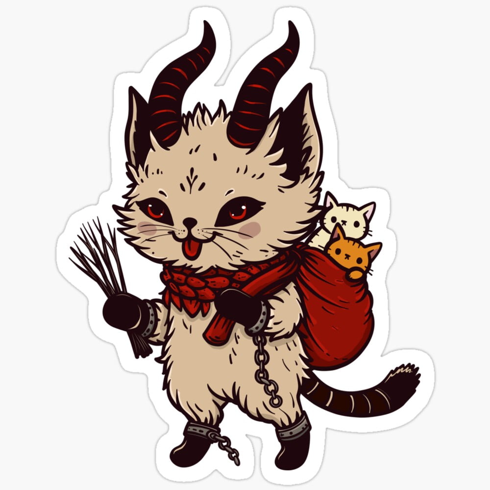 KIRAKIRA Wee Krampuss Cat Sticker. Single, trio, or squad — Collect ...