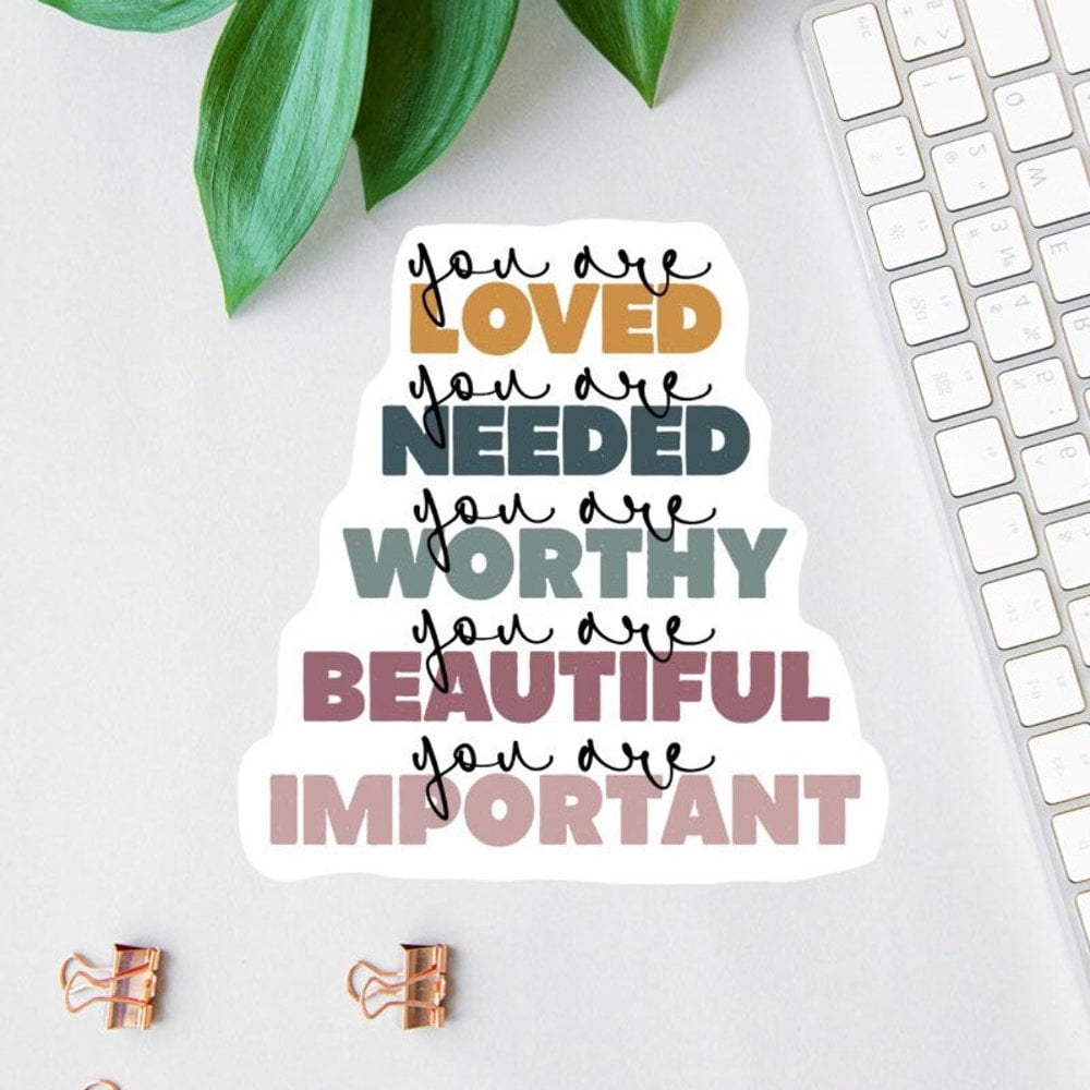 KIRAKIRA You Are Loved... Sticker, Die Cut Sticker, Affirmation Sticker Pack, Laptop Decal, Self ...