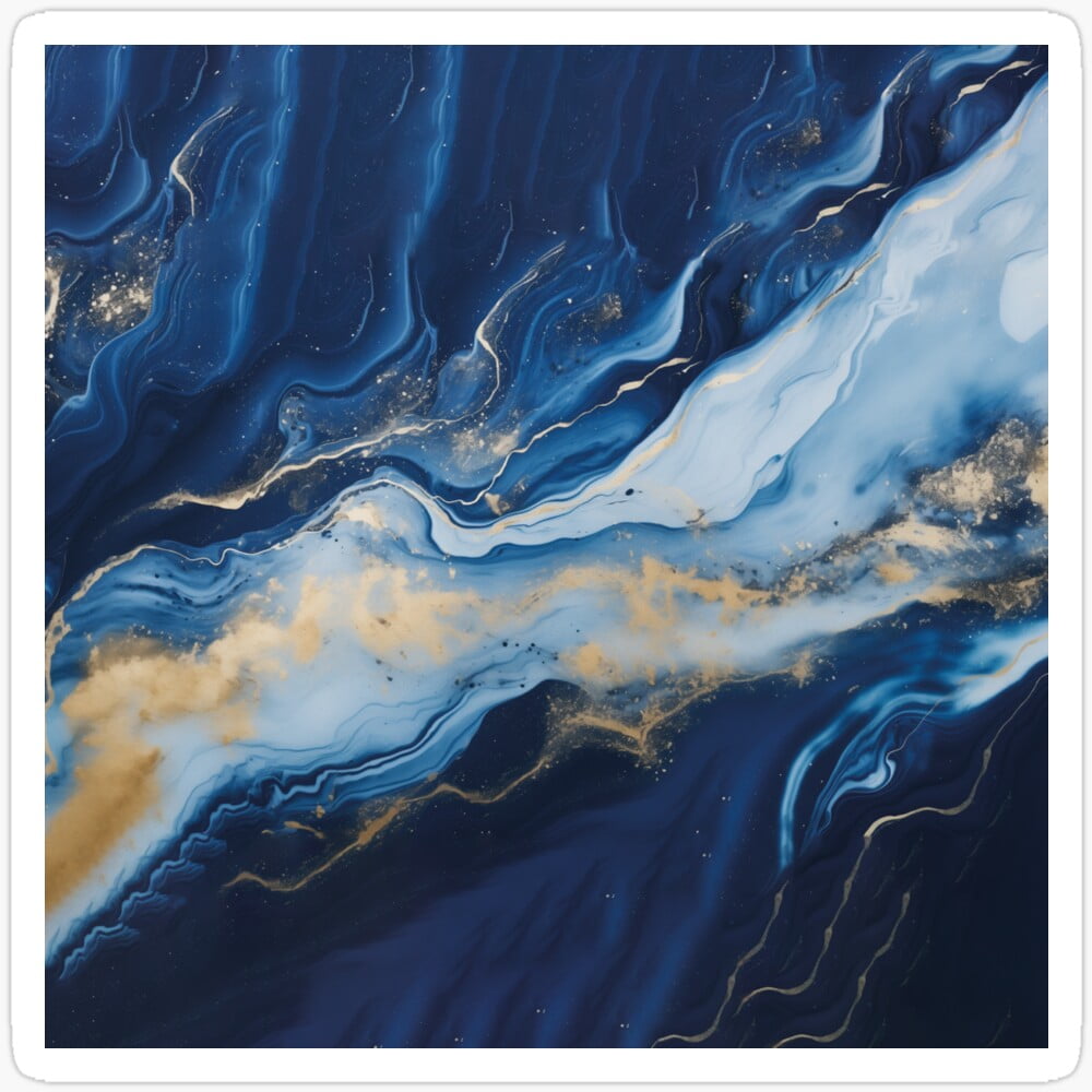 KIRAKIRA abstract blue marble texture Sticker, Decorate laptops, water ...