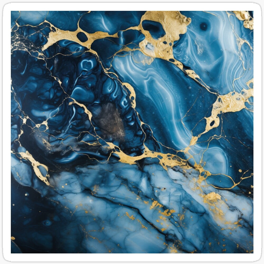 KIRAKIRA abstract blue marble texture Sticker, Decorate laptops, water ...
