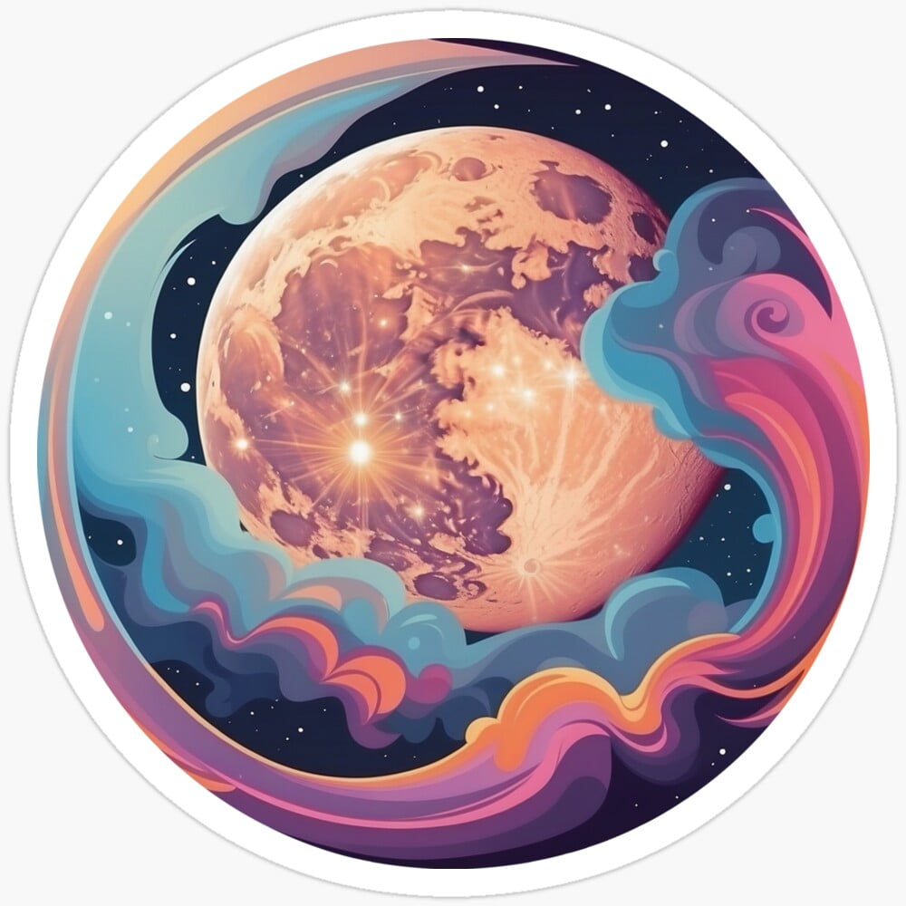 KIRAKIRA fantasy purple moon Sticker. Single, trio, or squad — Collect ...