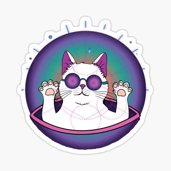 KIRAKIRA psychedelic space cats with sunglasses floating hippie trip ...