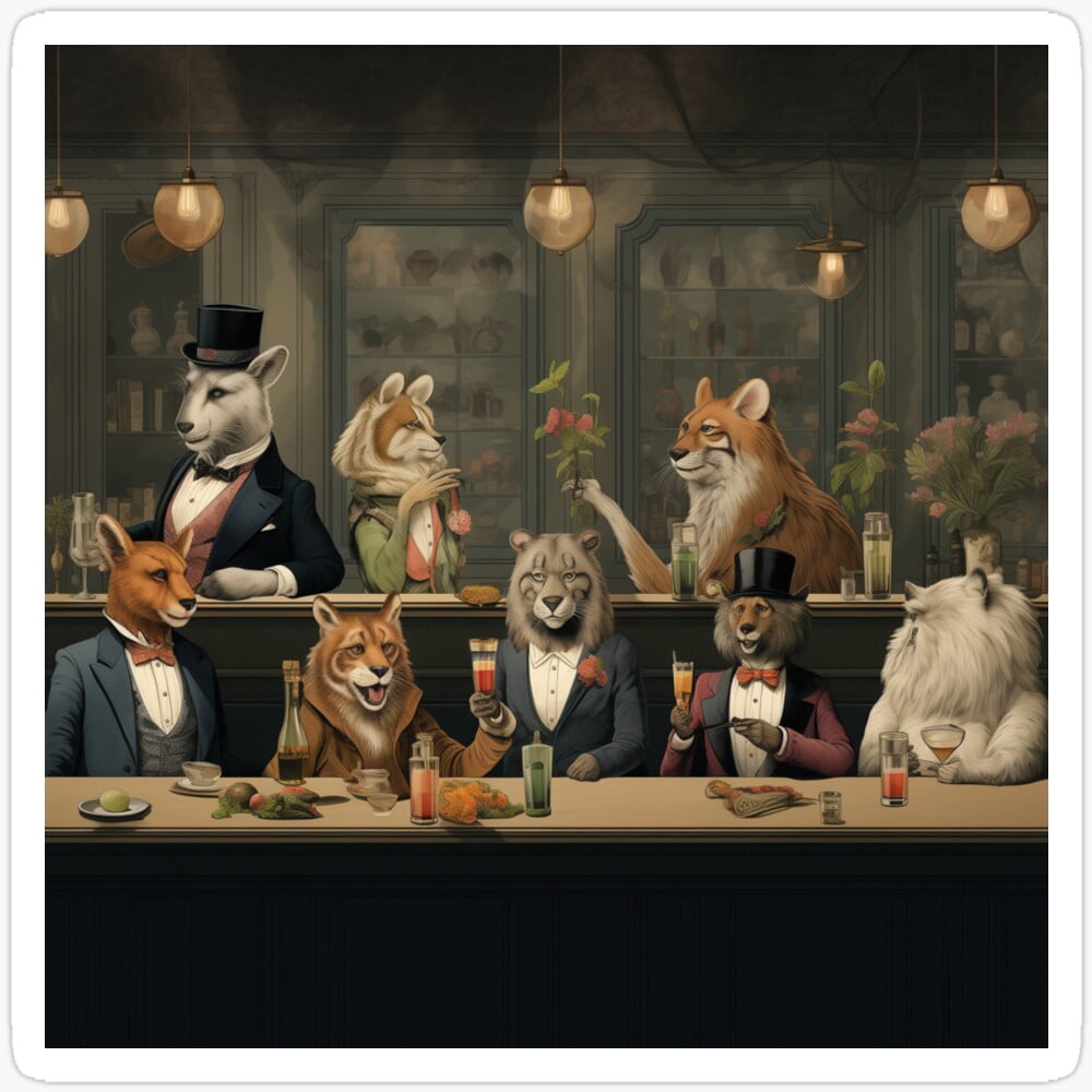 KIRAKIRA victorian animal / animals in costume Sticker, Decorate ...