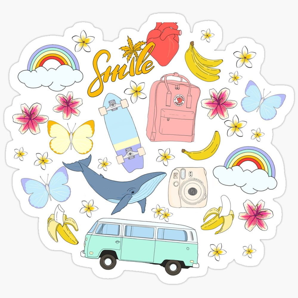 KIRAKIRA vsco girl - sticker like pattern Sticker. Single, trio, or ...