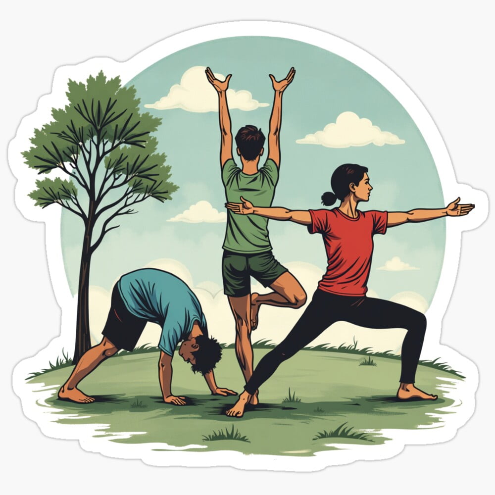 KIRAKIRA yoga posture Sticker, Decorate laptops, water bottles, and ...