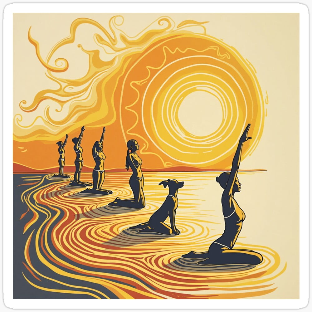 KIRAKIRA yoga posture Sticker, Decorate laptops, water bottles, and ...