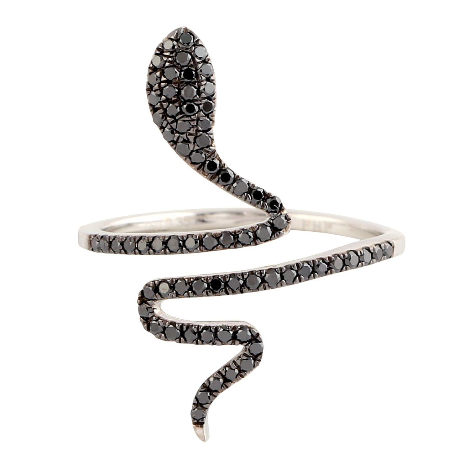 KIRAN FINE JEWEL CZ Diamond Snake Statement Ring 925 Sterling Silver Wedding Anniversary Women ...