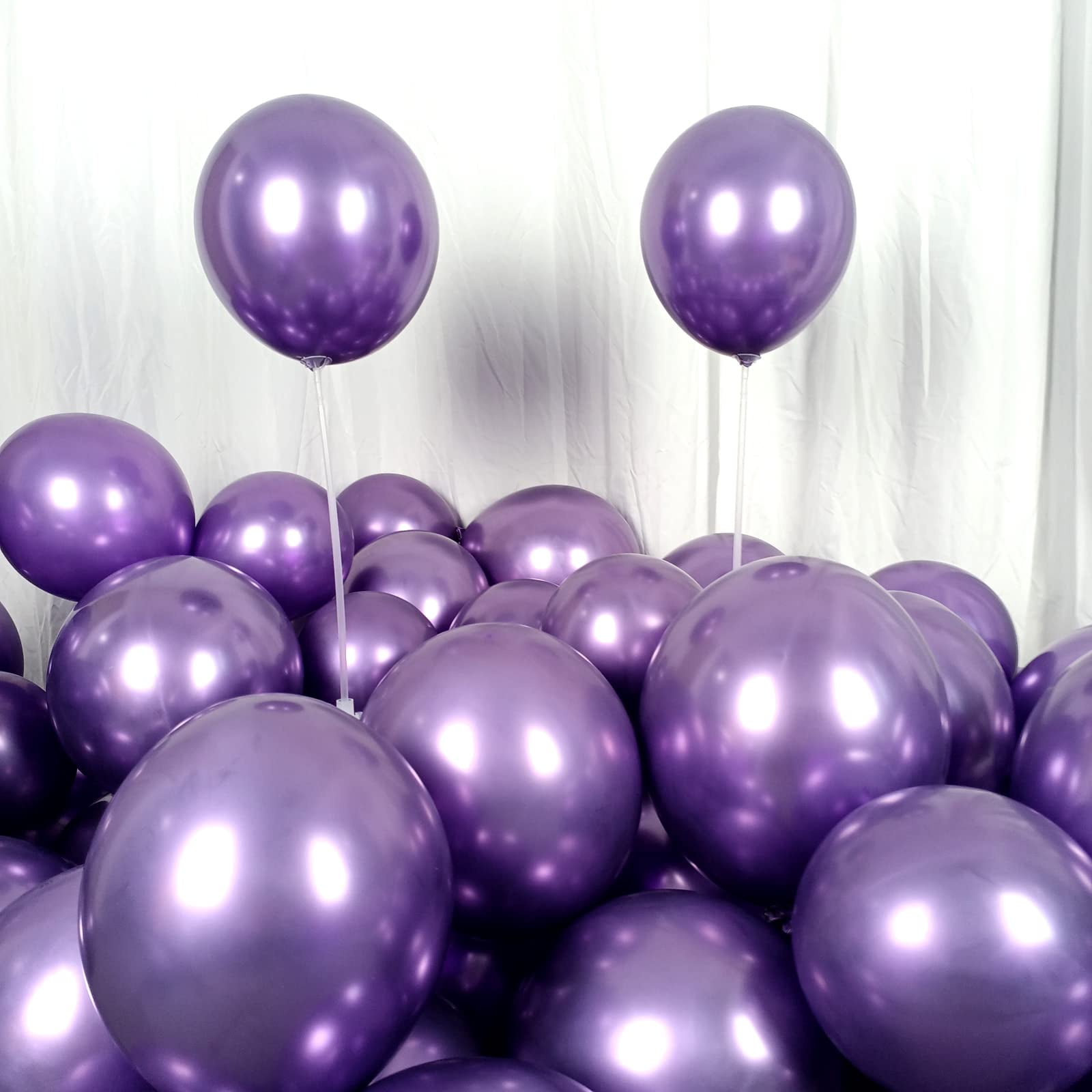 KIRIKOU Party Balloons 12inch 50pcs Thick Latex Metallic Balloons ...