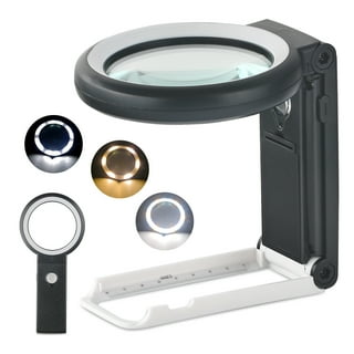Folding Magnifier Illuminated Magnifying Glass Loupe Lens 10X w Light ...