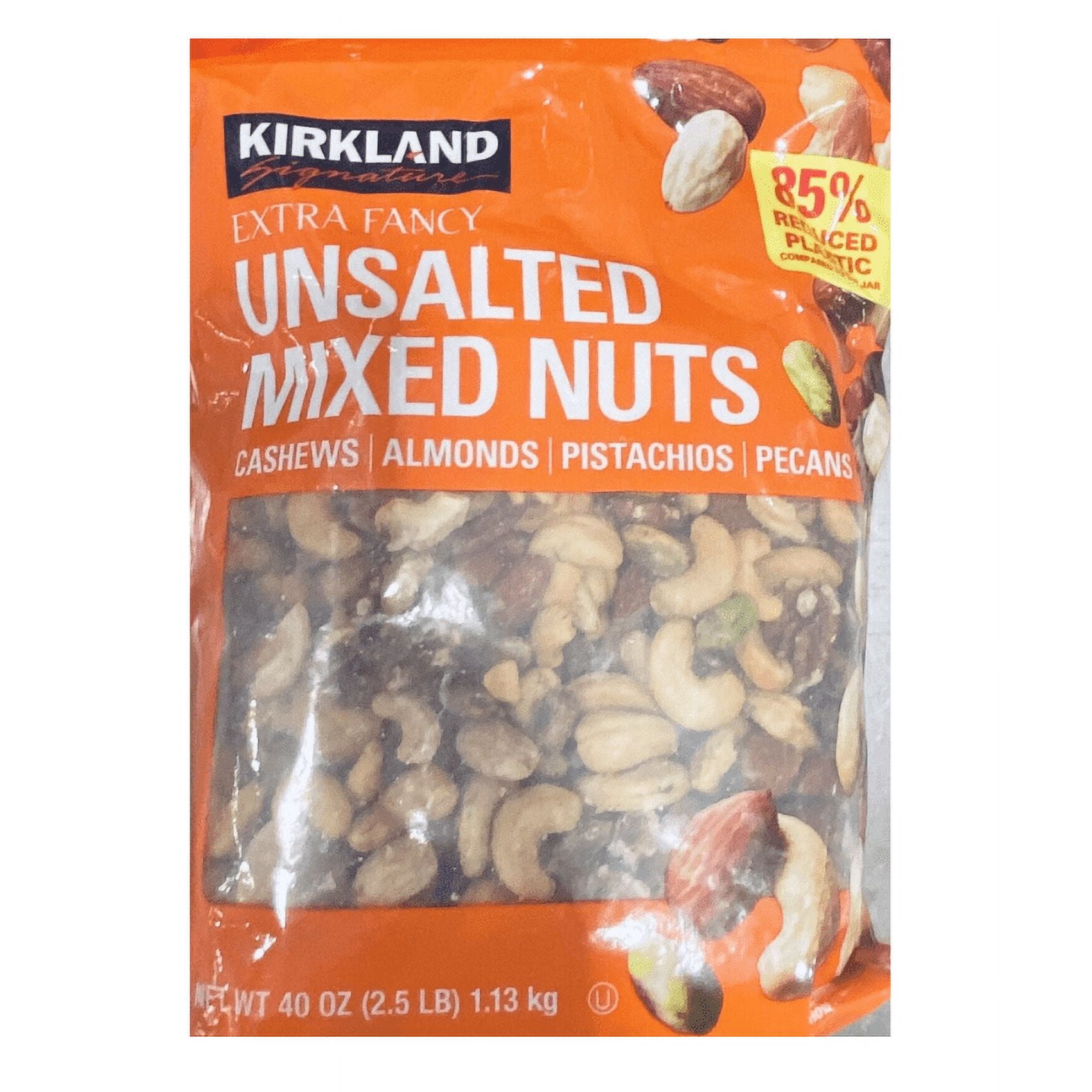 KIRKLAND Signature Extra Fancy UNSALTED MIXED NUTS 40 oz Bag 2.5 Lbs ...