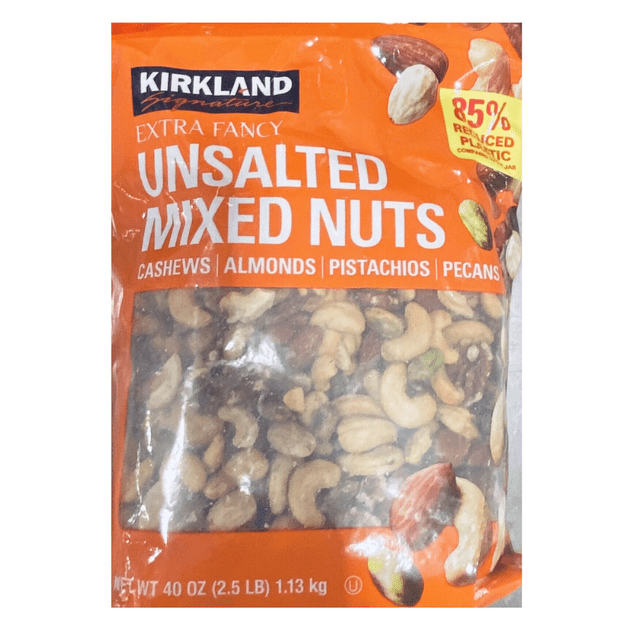 KIRKLAND Signature Extra Fancy UNSALTED MIXED NUTS 40 oz Bag 2.5 Lbs ...