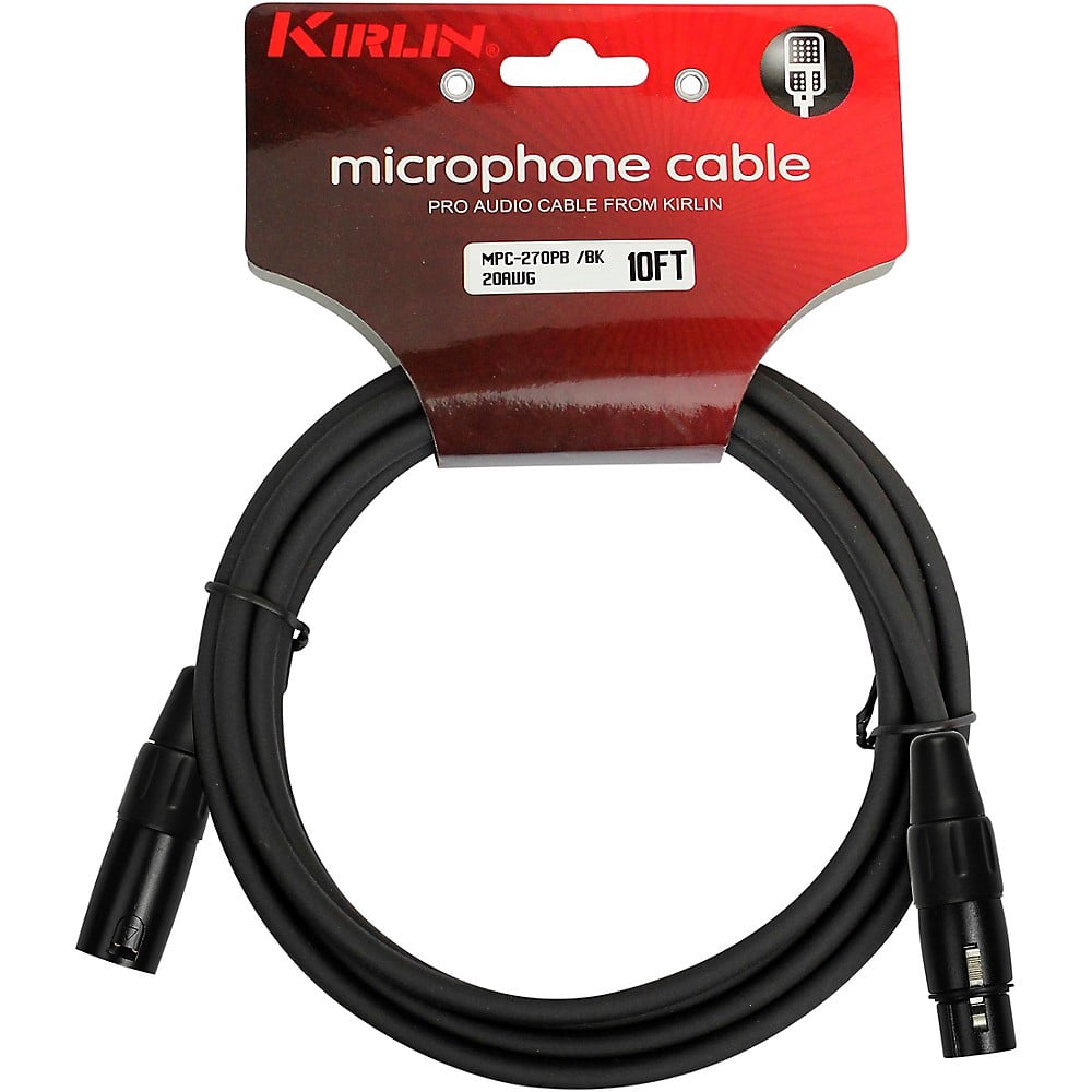KIRLIN Microphone Cable 10 ft. Black - Walmart.com