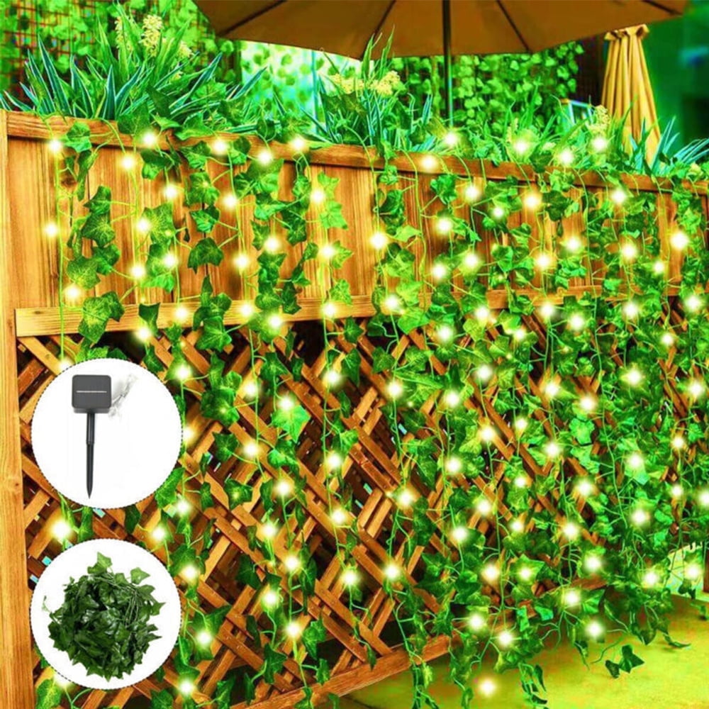 KISPATTI 100 LED Fake Ivy Vines Window Curtain String Lights for ...
