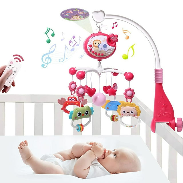 KISPATTI Rotating Crib Mobile with Music, Lights, Projector Box for ...