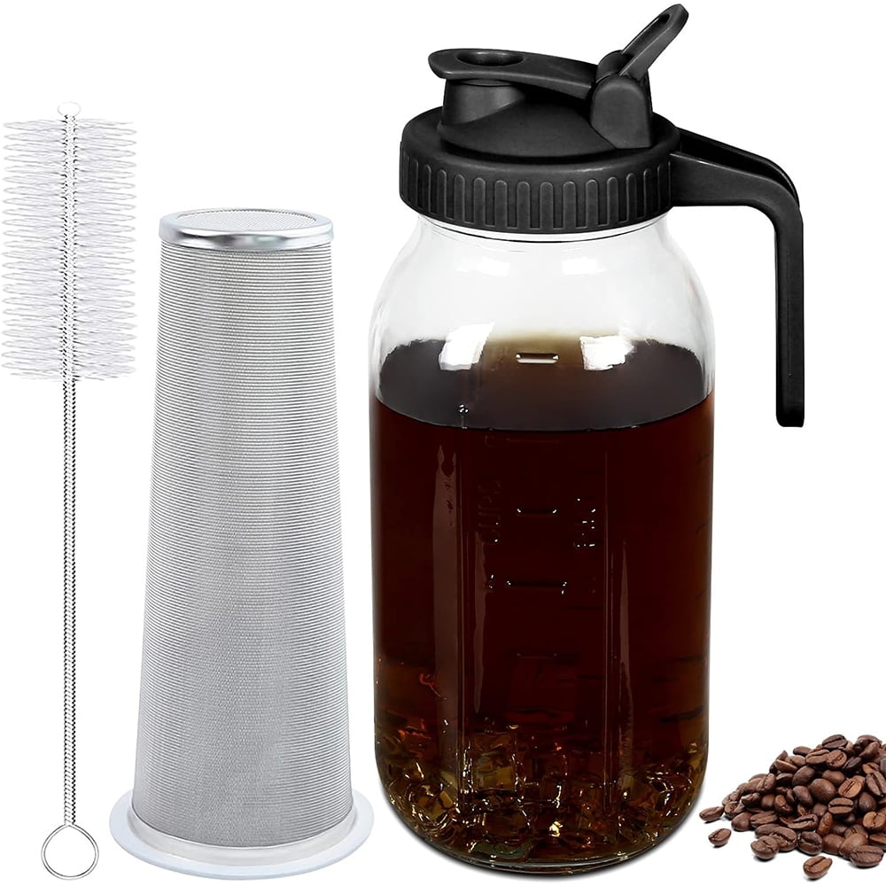 KISPATTI Cold Brew Coffee Maker 64oz - Iced Coffee Maker With Stainless ...