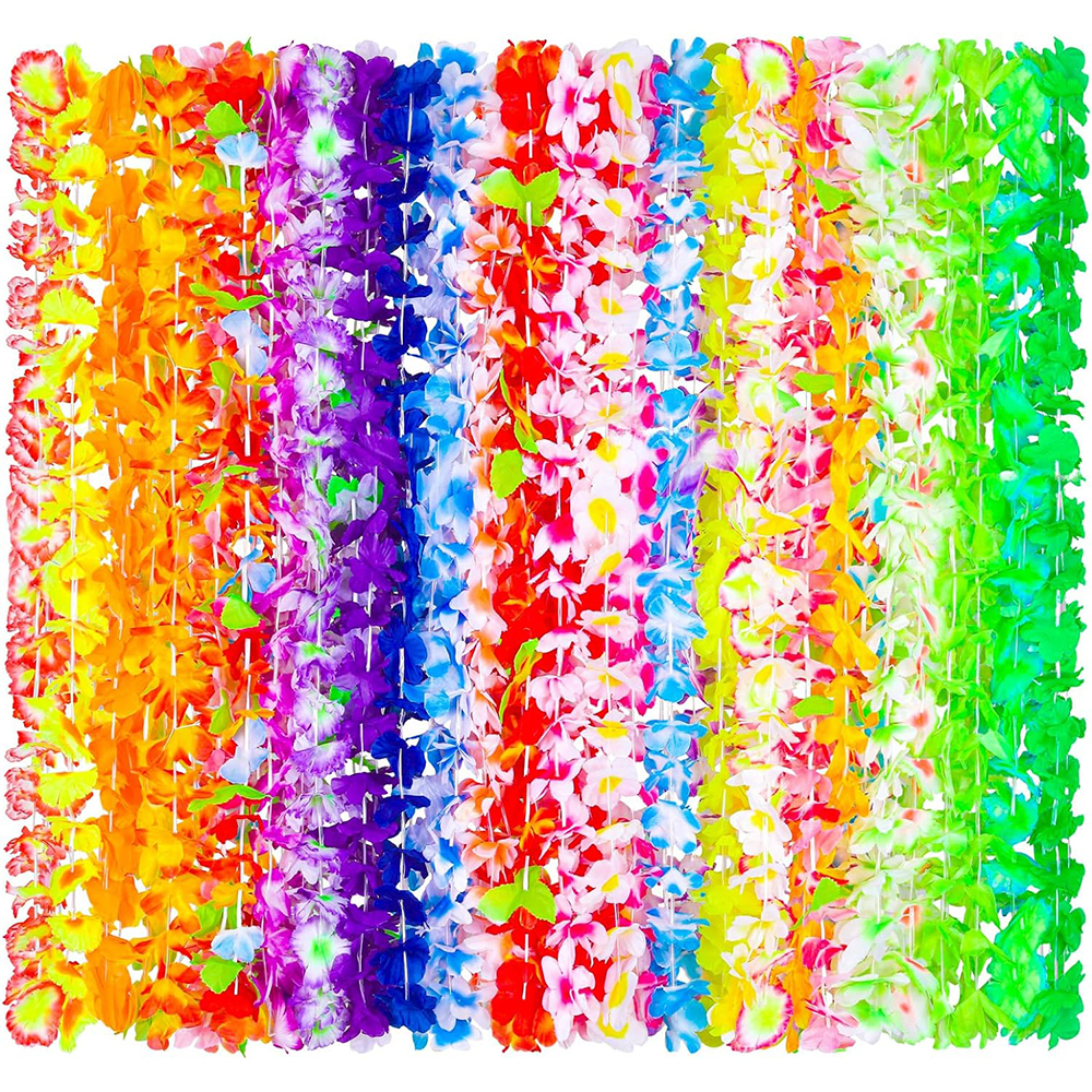 KISPATTI Hawaiian Leis 36Pcs for Hawaii Tropical Luau Party Decoration ...