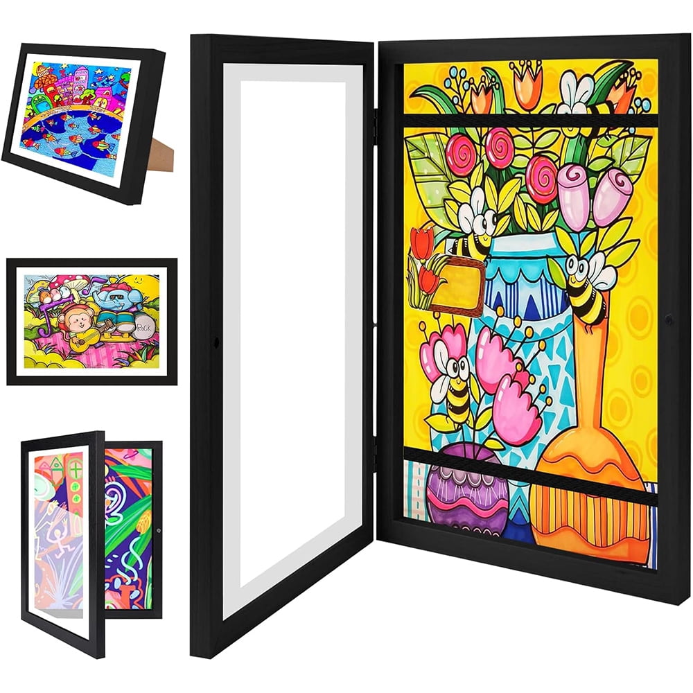 KISPATTI Kids Art Frames 8.5x11 Inches Front Opening Changeable Kids Artwork A4 Paper Storage ...