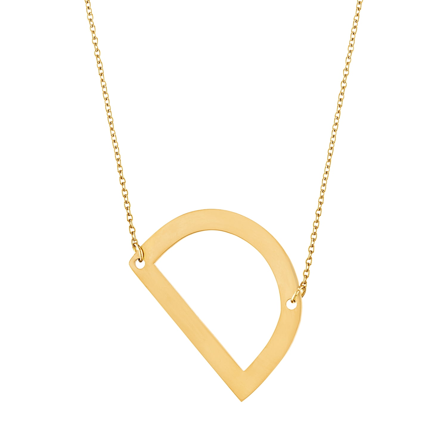 KISPER 18K Gold Stainless Steel Cable Chain Pendant Necklace w/ Lobster ...