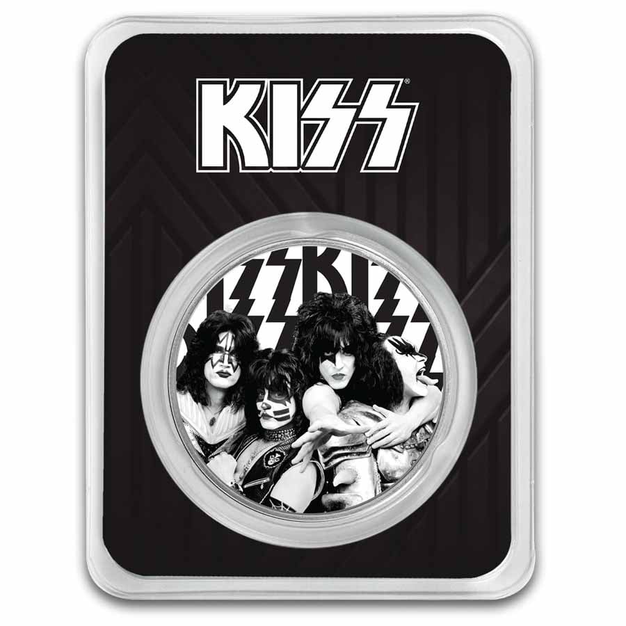 KISS 1 oz Silver Colorized Black & White Band Logo in TEP - Walmart.com