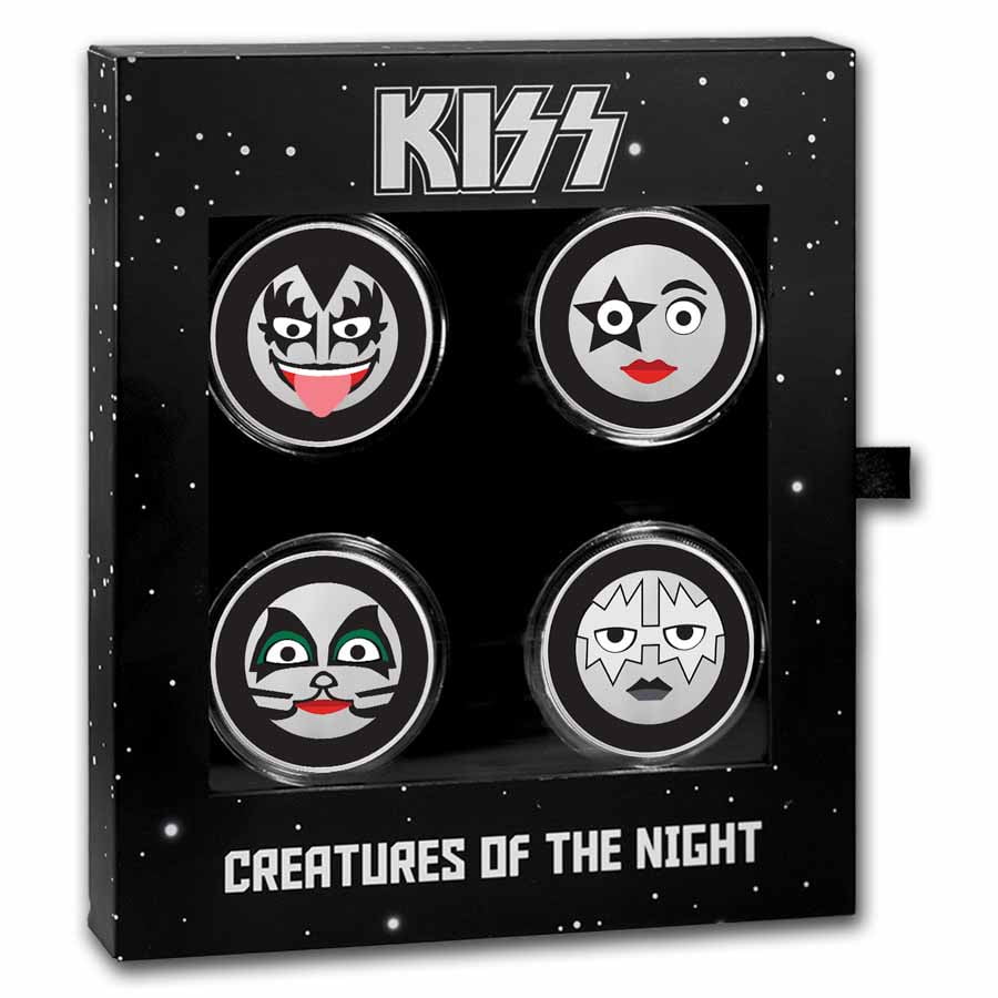 KISS 1 oz Silver Colorized Creature of the Night (Set of 4) - Walmart.com