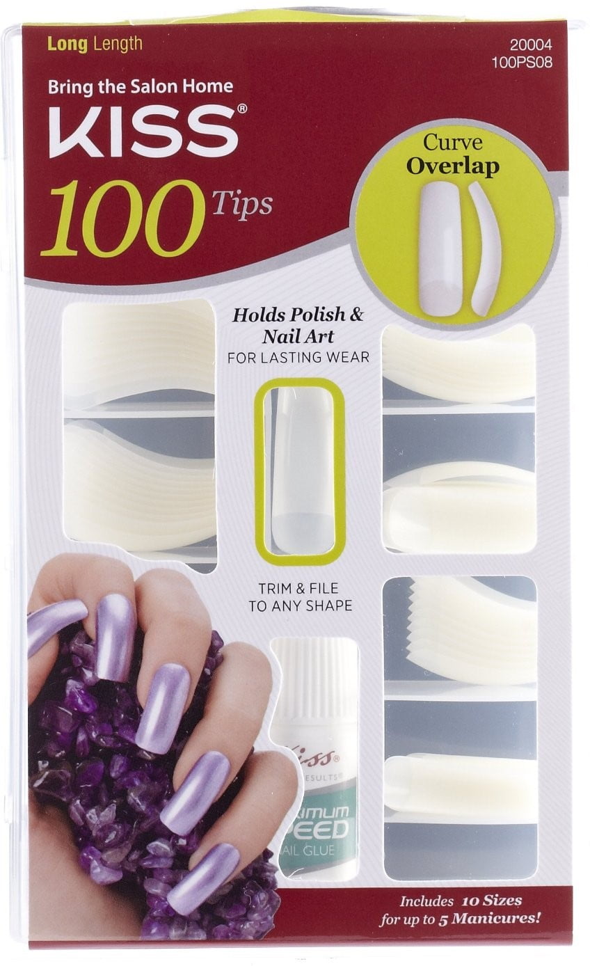KISS 100 Tips, Long Length, Curve Overlap 1 ea (Pack of 3) - Walmart.com