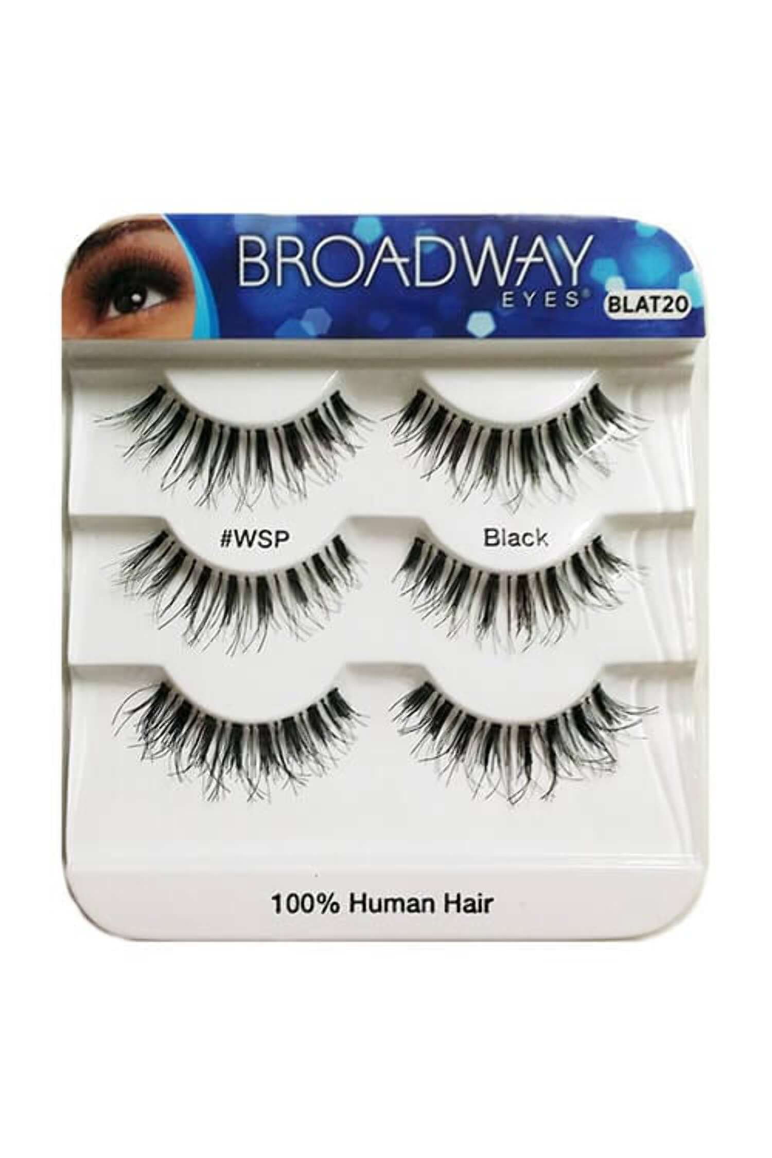 Broadway Eyes 100% Human Hair Strip Lashes #WSP - 3x Pack - Walmart.com
