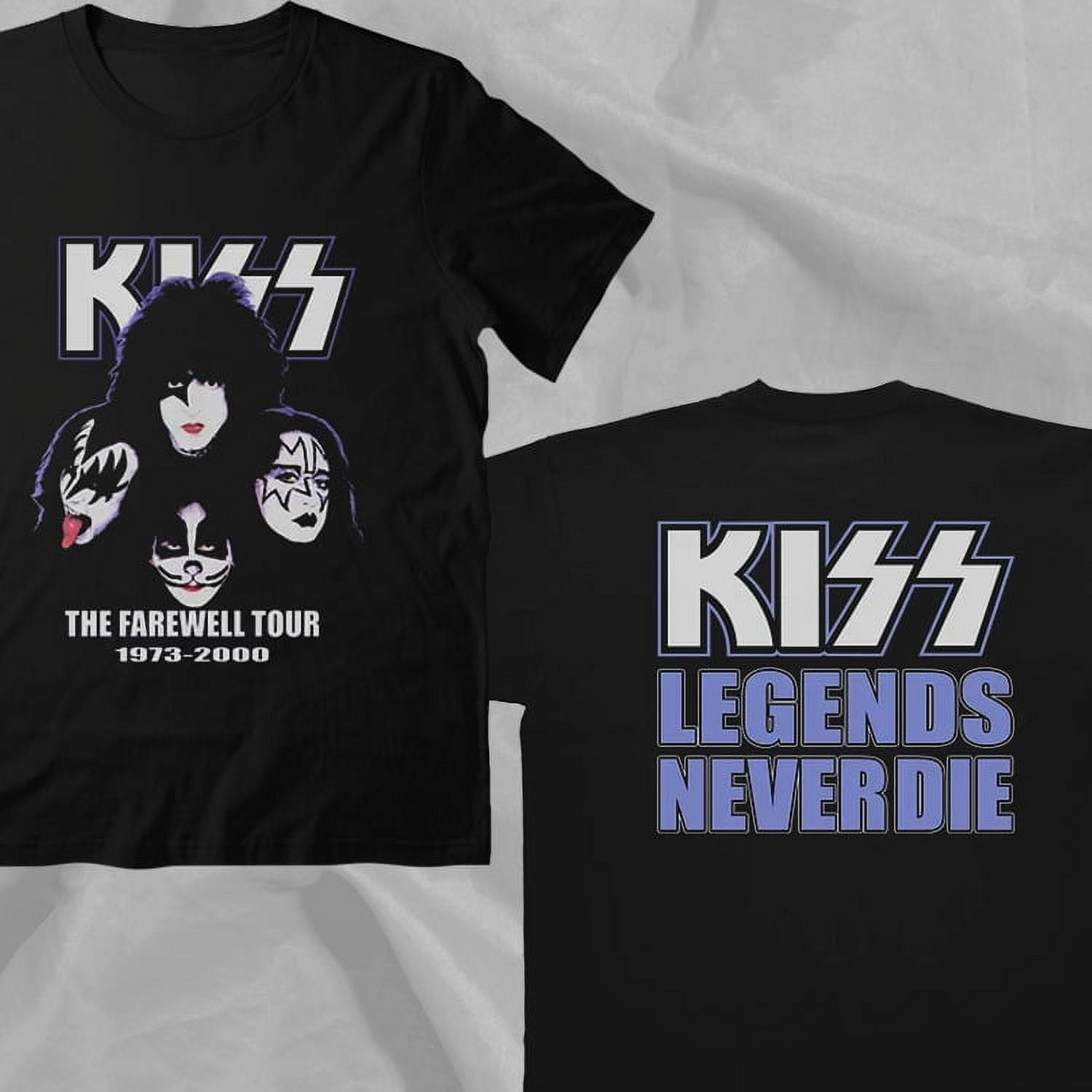 KISS Band Farewell 1973 2000 Tour Legends Never Die Rare Black 2 Sided ...